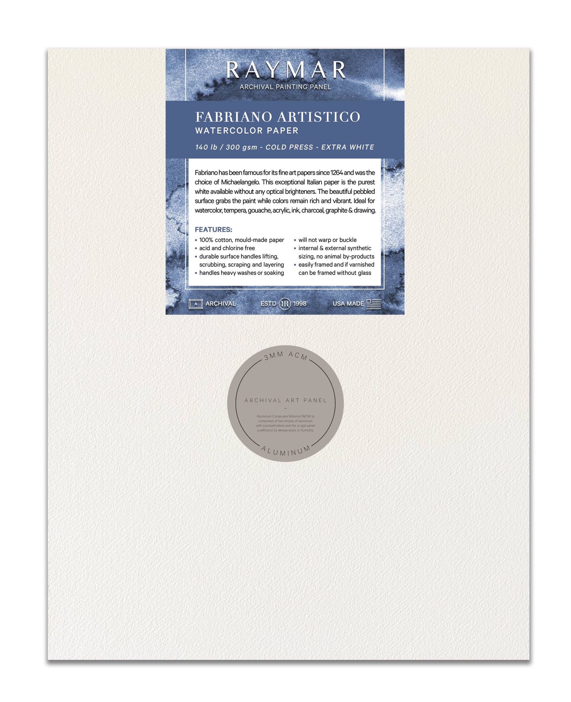 Cold Press Fabriano Watercolor Panels - Aluminum (ACM) – RAYMAR