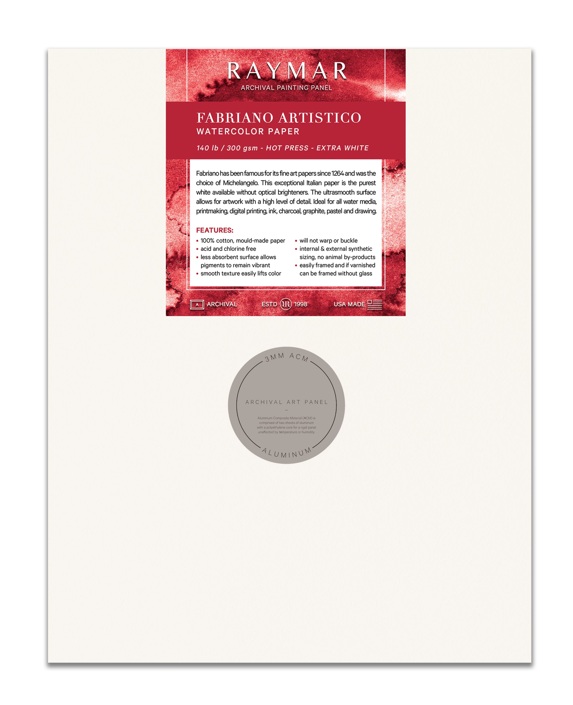 Hot Press Fabriano Watercolor Panels - Aluminum (ACM) – RAYMAR