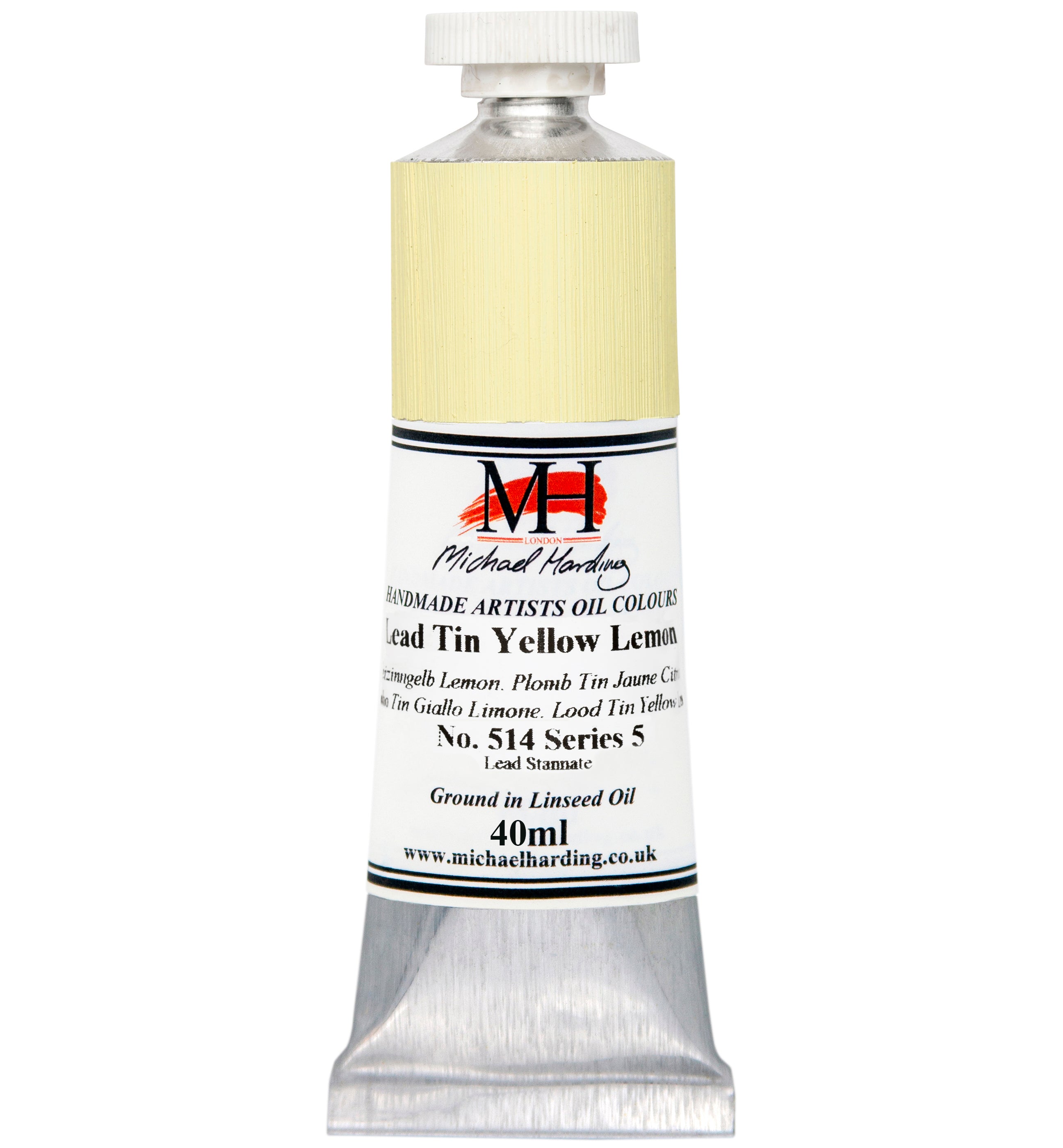 Michael Harding Oil Paint - Lead Tin Yellow Lemon - 40ml Tube – RAYMAR